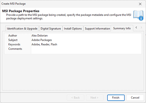 Creating an MSI Package - MSI Package Builder