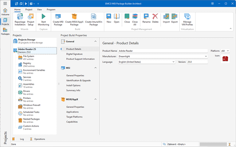 Installation Project Editing and Customizing - MSI Package Builder