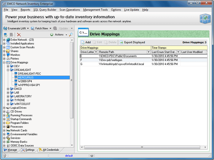 Drive Mappings - Network Inventory