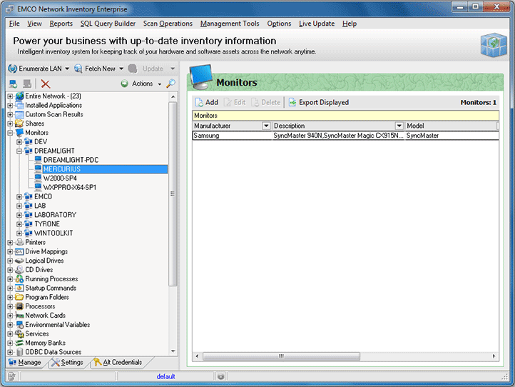 Monitors - Network Inventory