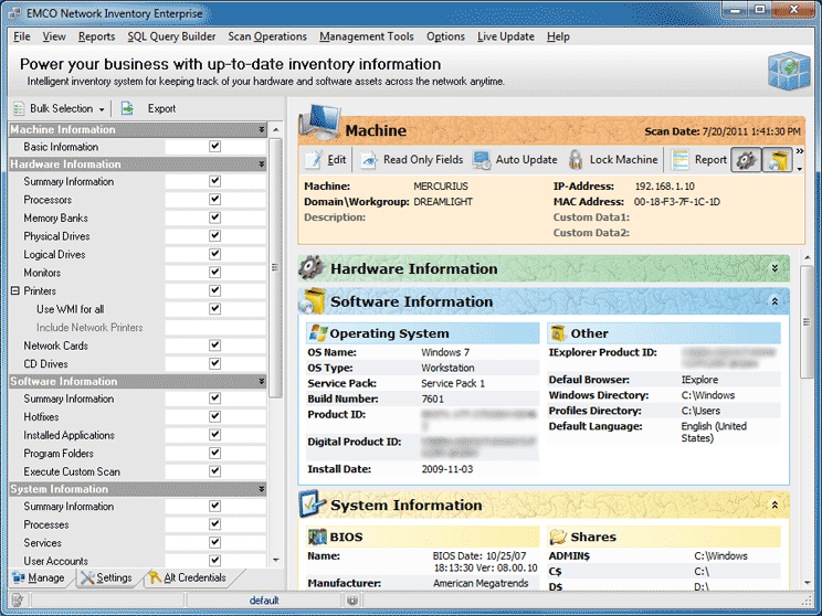 Screenshots - Network Inventory