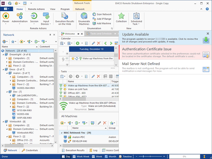 Notification Center - Remote Shutdown